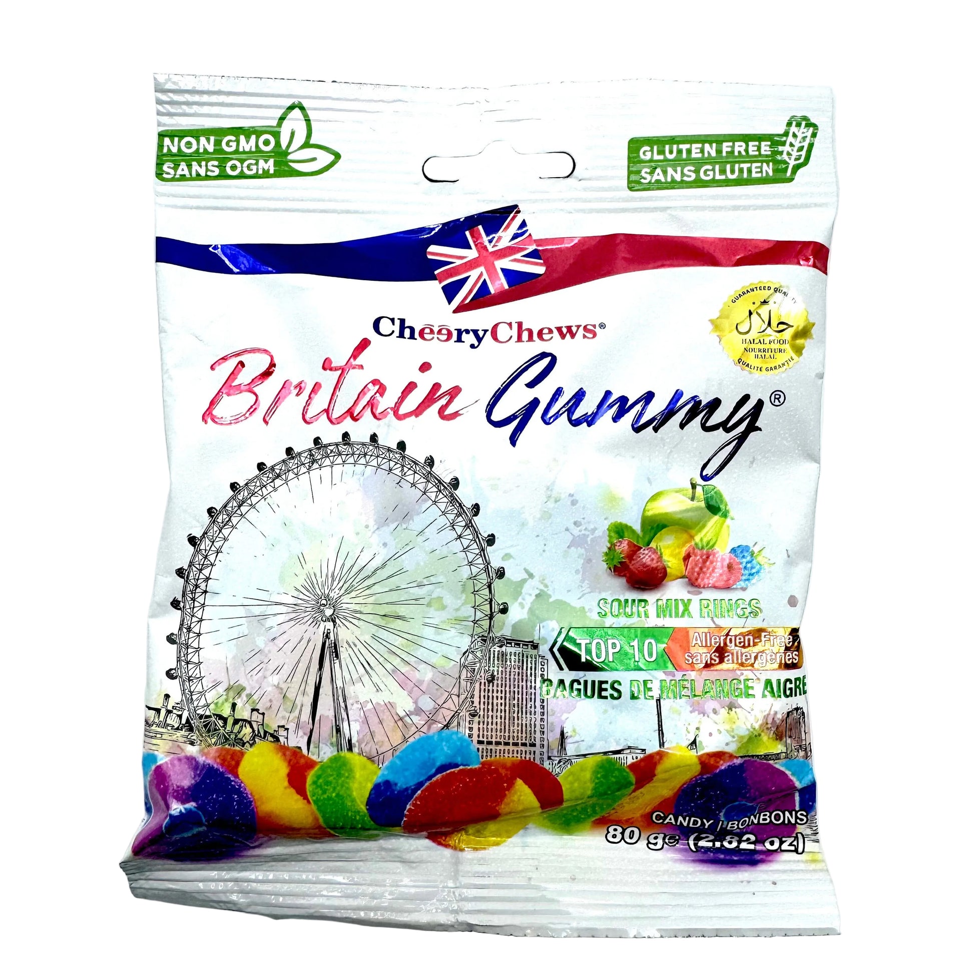 Britain Gummy Sour Mix Rings -80g – Candy Paradise